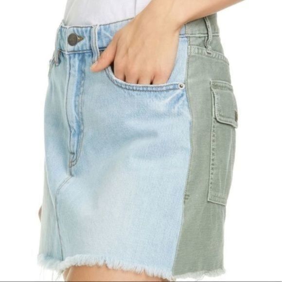 Frame Denim | Skirts | Frame Denim2 Tone Mini Skirt Size 3 Nwt | Poshmark